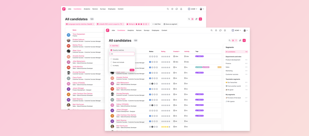 Find candidates faster with new filters 🔍 | Teamtailor