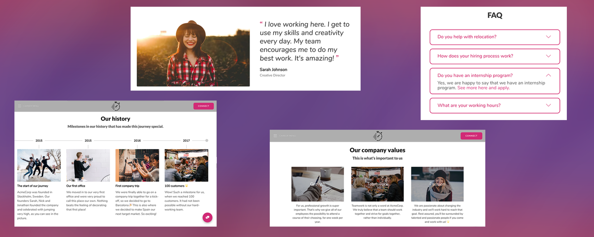 All new design blocks for your Teamtailor sites