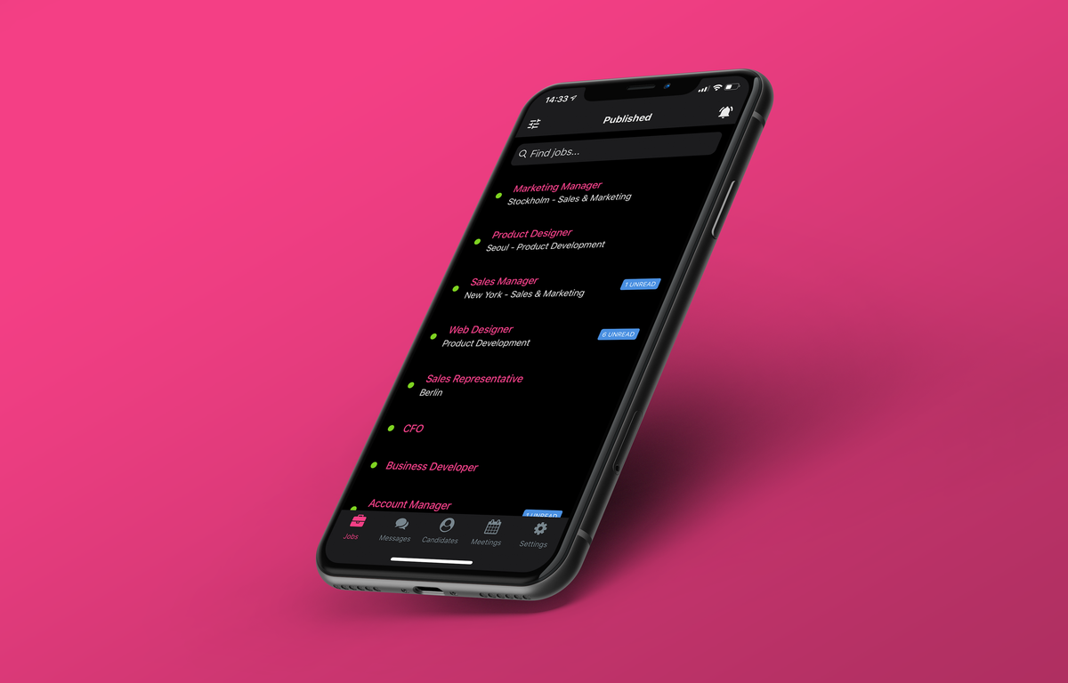 Dark mode in the mobile app 🖤 | Teamtailor