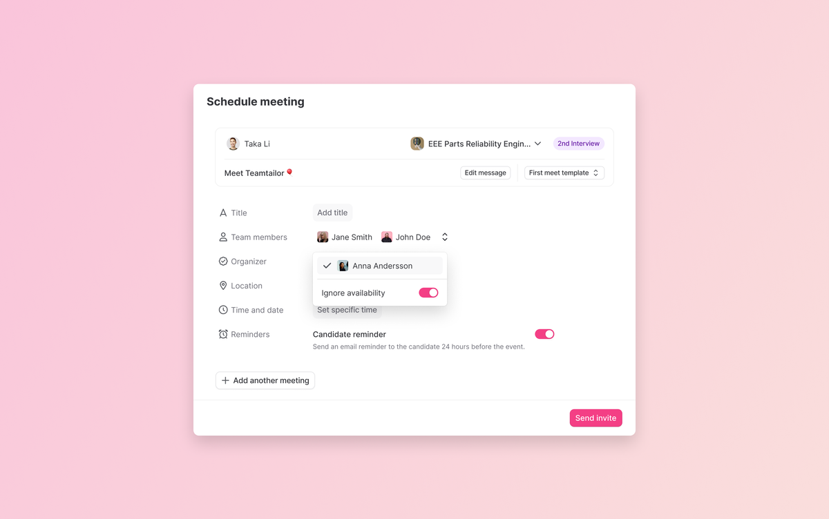 Improve meeting scheduling with these useful updates 🎉 | Teamtailor
