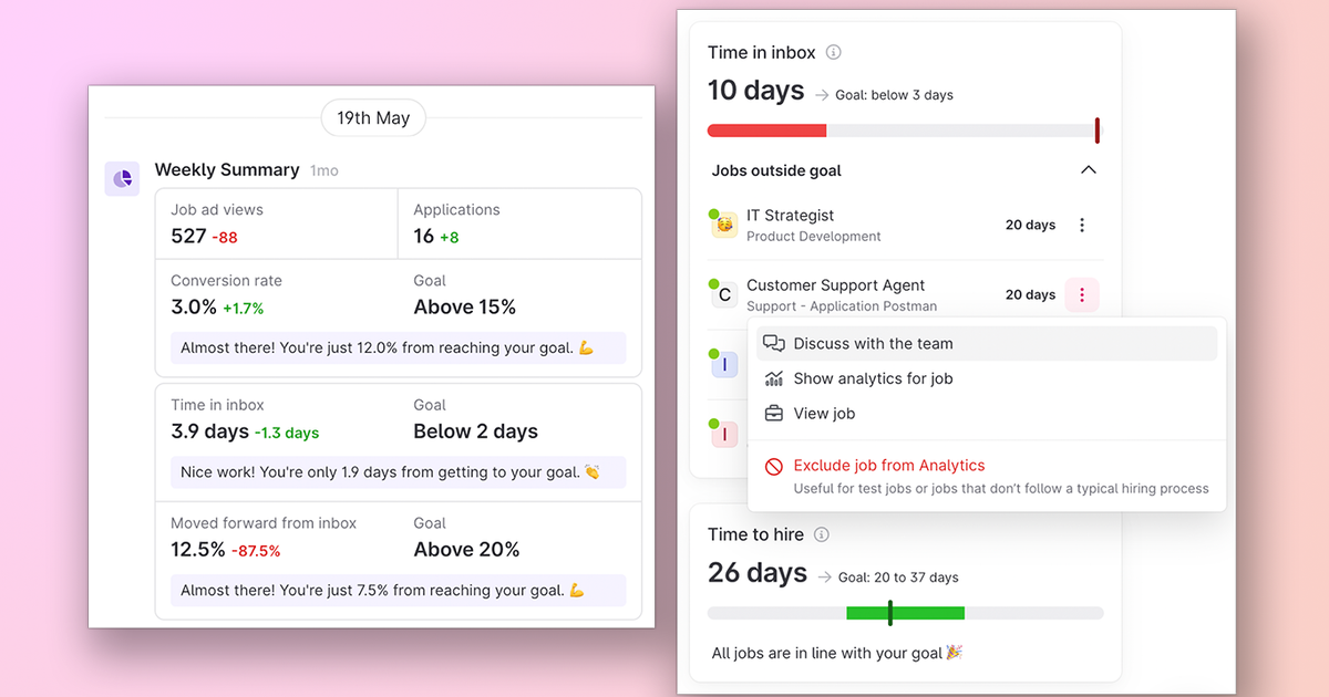 Set KPI goals for Analytics and get weekly updates 🎉 | Teamtailor