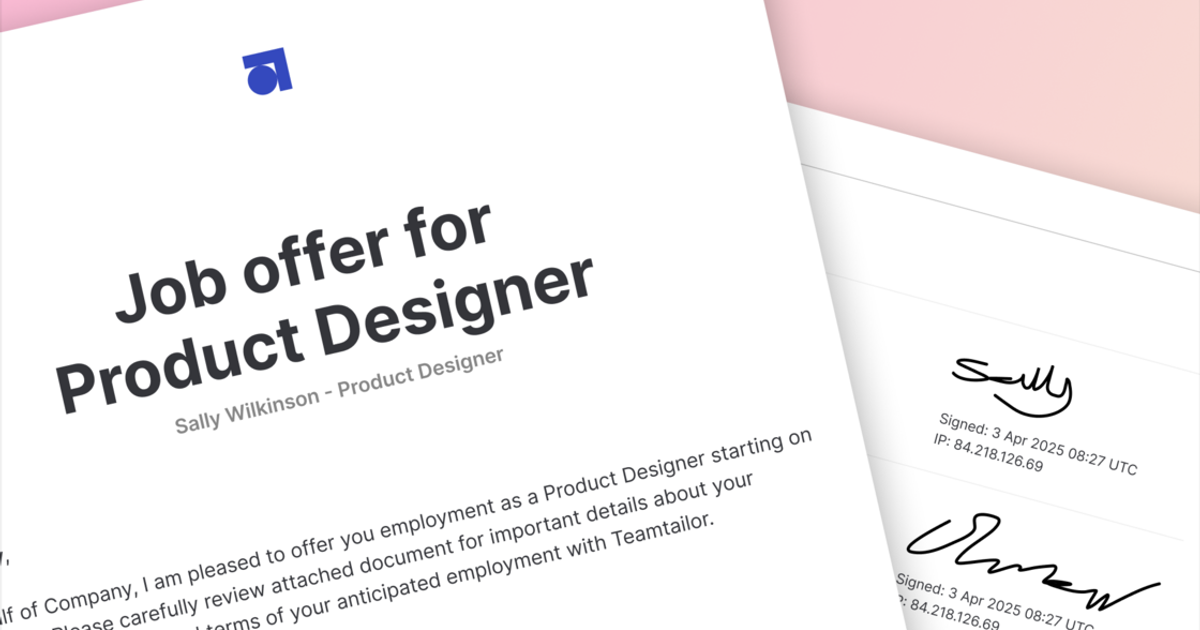 Sign job offers in Teamtailor ️